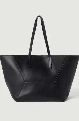 Brunello Cucinelli Bc Duo Large Bag In Calfskin With Monili - Black
