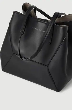 Brunello Cucinelli Bc Duo Large Bag In Calfskin With Monili