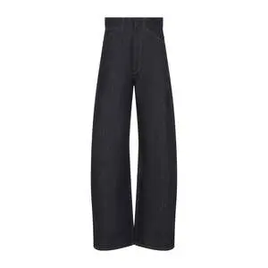 LEMAIRE High Waisted Curved Pants - Blue