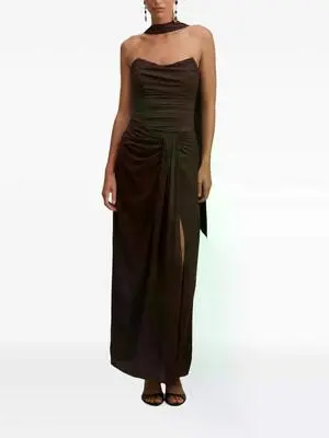 EVER NEW Arli Strapless Ruched Maxi Dress - Brown