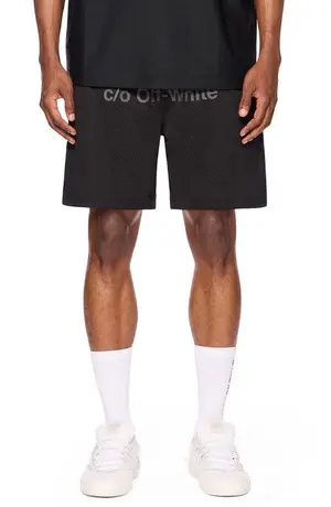 L/AB C/O OFF-WHITE Lab Mesh Shorts - Black