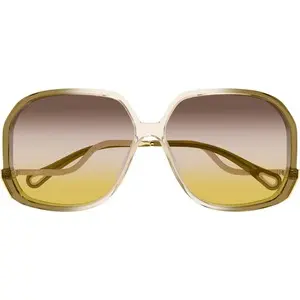Chloé Ch0404s 60mm Polarized Gradient Geometric Sunglasses - Beige