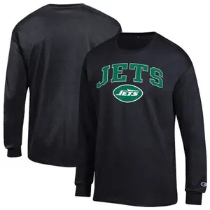 Champion New York Jets Arch Over Logo Long Sleeve T-shirt - Black