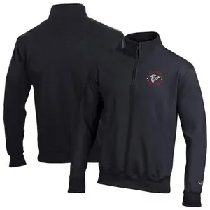 Champion Atlanta Falcons Powerblend Quarter-zip Pullover - Black