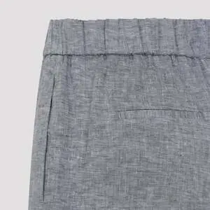 Peserico Linen Straight Pants - Blue