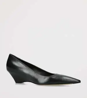 THE ROW Liisa Leather Wedge Pumps 45