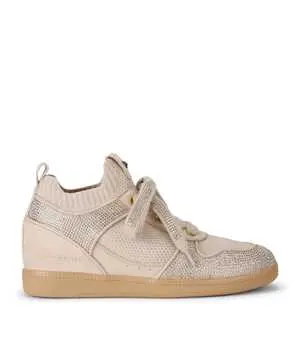 Kurt Geiger Knitted Crystal-embellished Poplar Sneakers - Beige