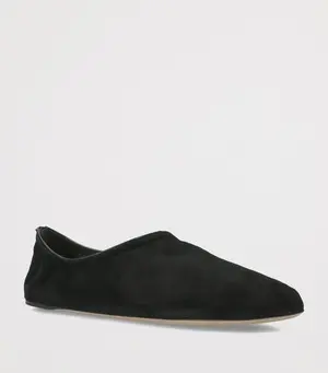 THE ROW Stellene Suede Slippers
