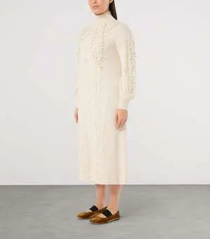Marina Rinaldi Wool-blend Embellished Maxi Dress