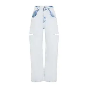 MAISON MARGIELA Cutout Denim Trousers - Blue