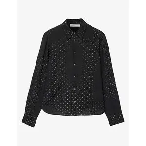 ALLSAINTS Fade Polka-dot Long-sleeve Cotton Shirt - Black