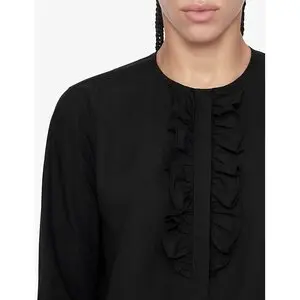 ALLSAINTS Amara Ruffle-trim Cotton-blend Shirt