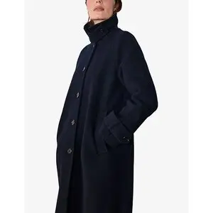Whistles Collared Button-down Wool And Cashmere Car Coat