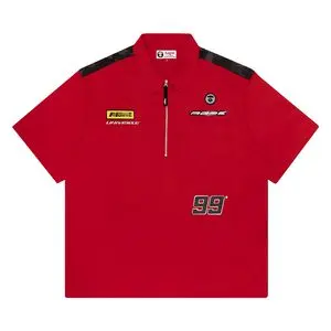 AAPE Logo Zip Polo Shirt - Red