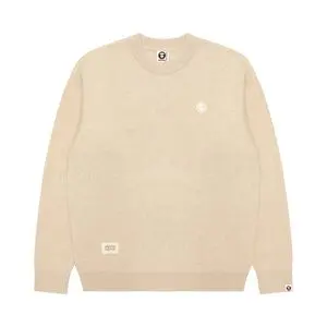 AAPE Now Moonface Crew Neck Sweater 'beige/heather - Tan