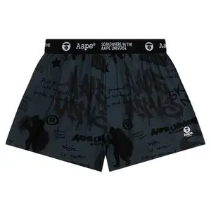 AAPE Graffiti Print Boxers - Grey
