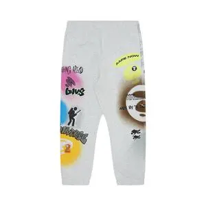 AAPE Moonface Paint Graffiti Sweatpants /heather