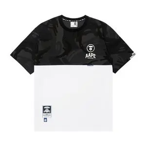 AAPE Moonface Patch Panelled Tee /multi - Black