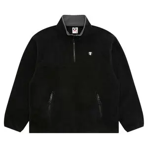 AAPE Now Moonface Half-zip Sweater - Black