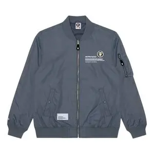 AAPE Moonface Patch Zip-up Bomber Jacket /light - Grey