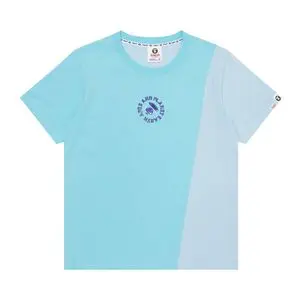 AAPE Moonface Embossed Panelled Tee - Blue