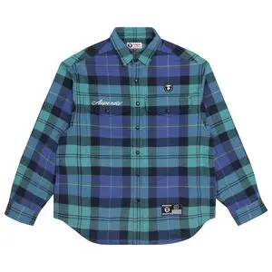 AAPE Moonface Check Shirt /purple - Blue