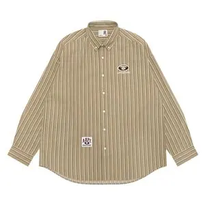 AAPE Now Moonface Logo Long Sleeve Shirt 'beige/ivory - Tan