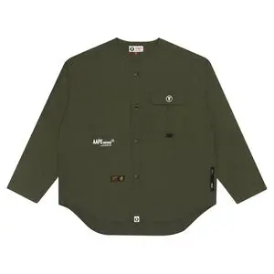 AAPE Collarless Logo Shirt 'khaki - Tan