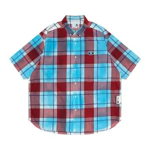 AAPE Moonface Check Shirt /red - White