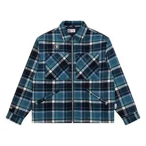 AAPE Moonface Plaid Zip Jacket /purple - Blue