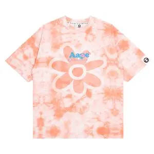 AAPE Relaxed Logo Graphic Tie-dye Tee - Orange