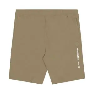AAPE Moonface Patch Track Shorts 'beige/dark