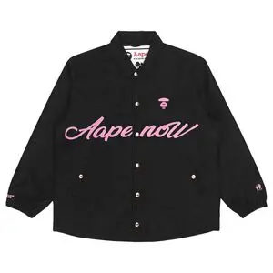 AAPE Moonface Embroidered Coach Jacket - Black