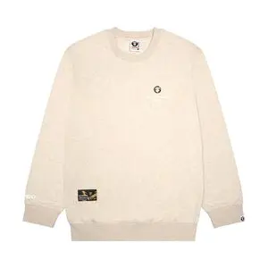 AAPE Moonface Camo Patch Sweatshirt 'beige/heather - Tan