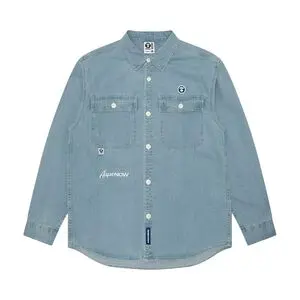 AAPE Moonface Patch Pockets Shirt /light - Blue