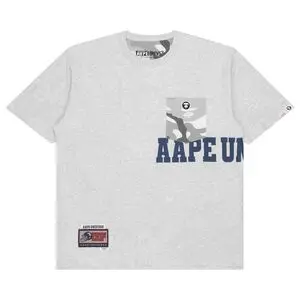 AAPE Moonface Chest Pocket Tee /heather - White
