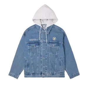 AAPE Moonface Reversible Panelled Hooded Jacket - Blue