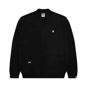 AAPE Now Moonface V-neck Cardigan - Black
