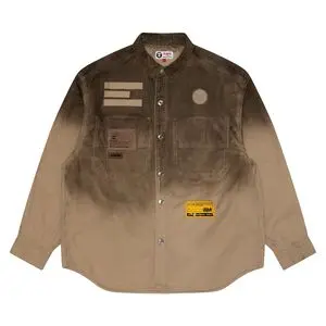 AAPE Moonface Gradient Button-up Shirt 'beige - Tan