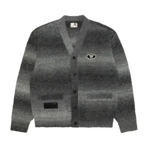 AAPE Moonface Button Down Cardigan /grey - Black
