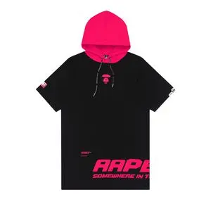 AAPE Colour Block Hooded Tee Dress - Black