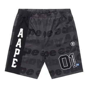 AAPE Moonface Patterned Mesh Shorts /red