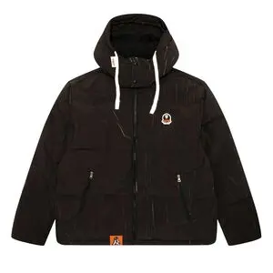 AAPE Moonface Logo Camo Hooded Puffer Jacket - Black