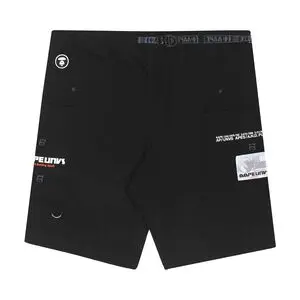 AAPE Moonface Belted Cargo Shorts - Black