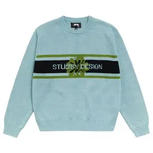 StÜssy Striped Hibiscus Sweater 'dusty - Blue