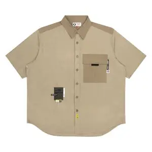 AAPE Moonface Colour Blocked Shirt 'beige - Tan