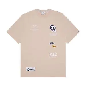 AAPE Moonface Logo Graphic Tee 'beige/grey - Tan