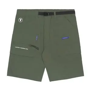 AAPE Moonface Belted Shorts 'khaki/dark - Tan