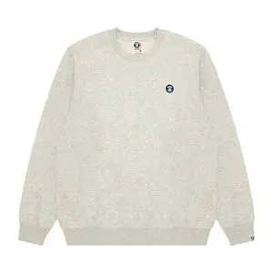 AAPE Now Moonface Crewneck Sweater /heather - White
