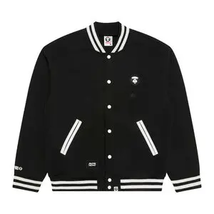 AAPE Now Moonface Varsity Jacket - Black